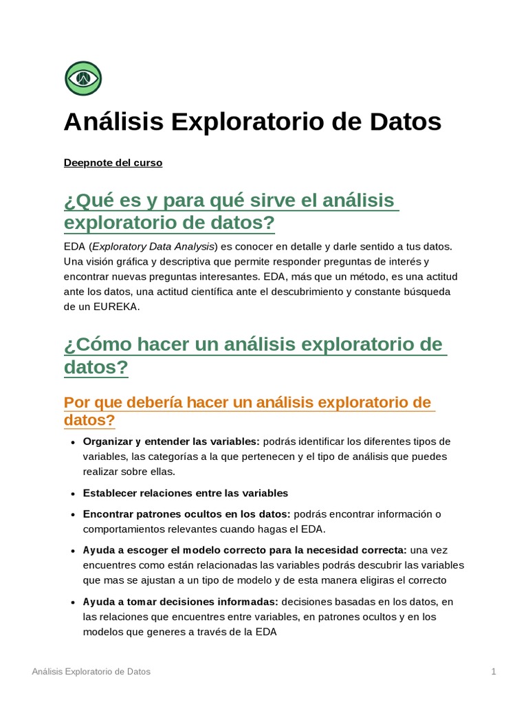 Anlisis Exploratorio de Datos | PDF | Media | Desviación Estándar