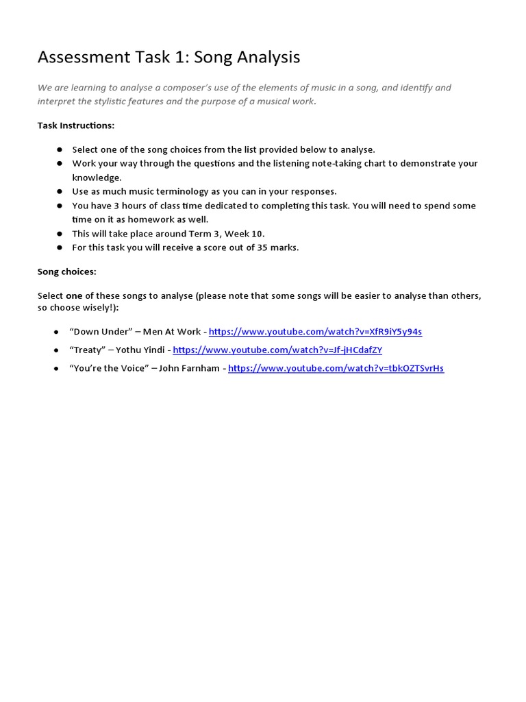 Music Analysis for Students | PDF | Song Structure | Performing Arts