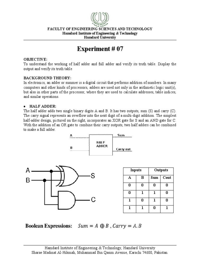 Lab - 7 | PDF | Computer Architecture | Electrical Circuits