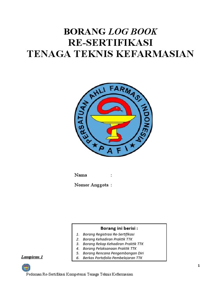 form borang WPK resertifikasi TTK PC KOLAKA | PDF