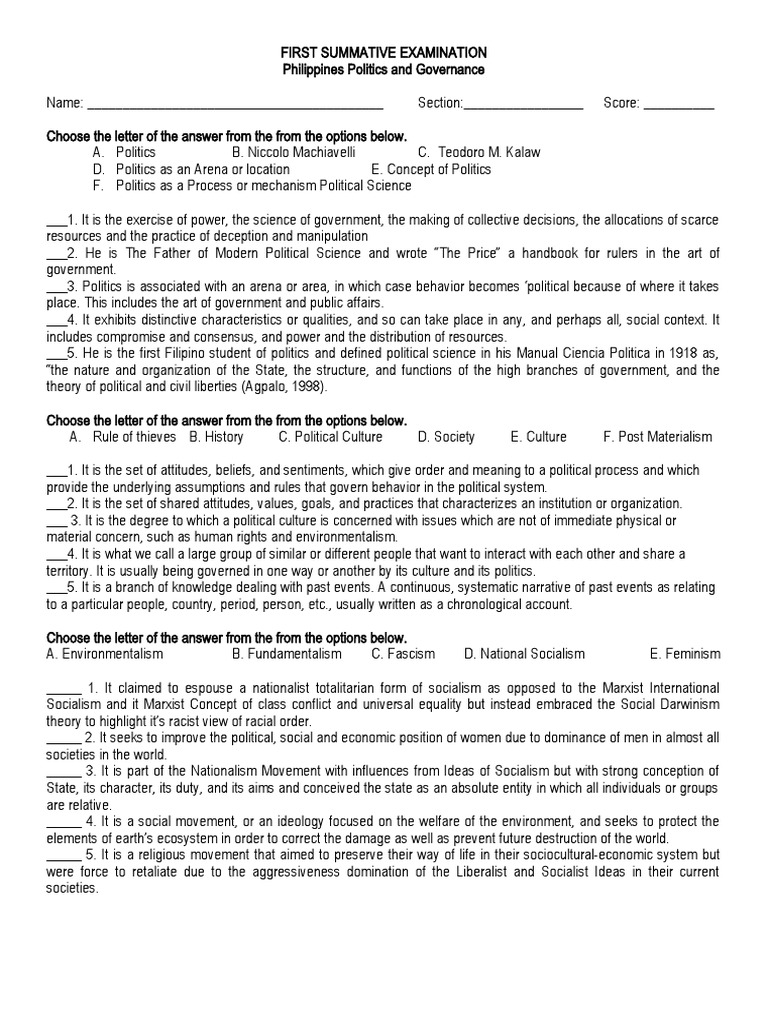 First Summative | PDF | Socialism | Nationalism