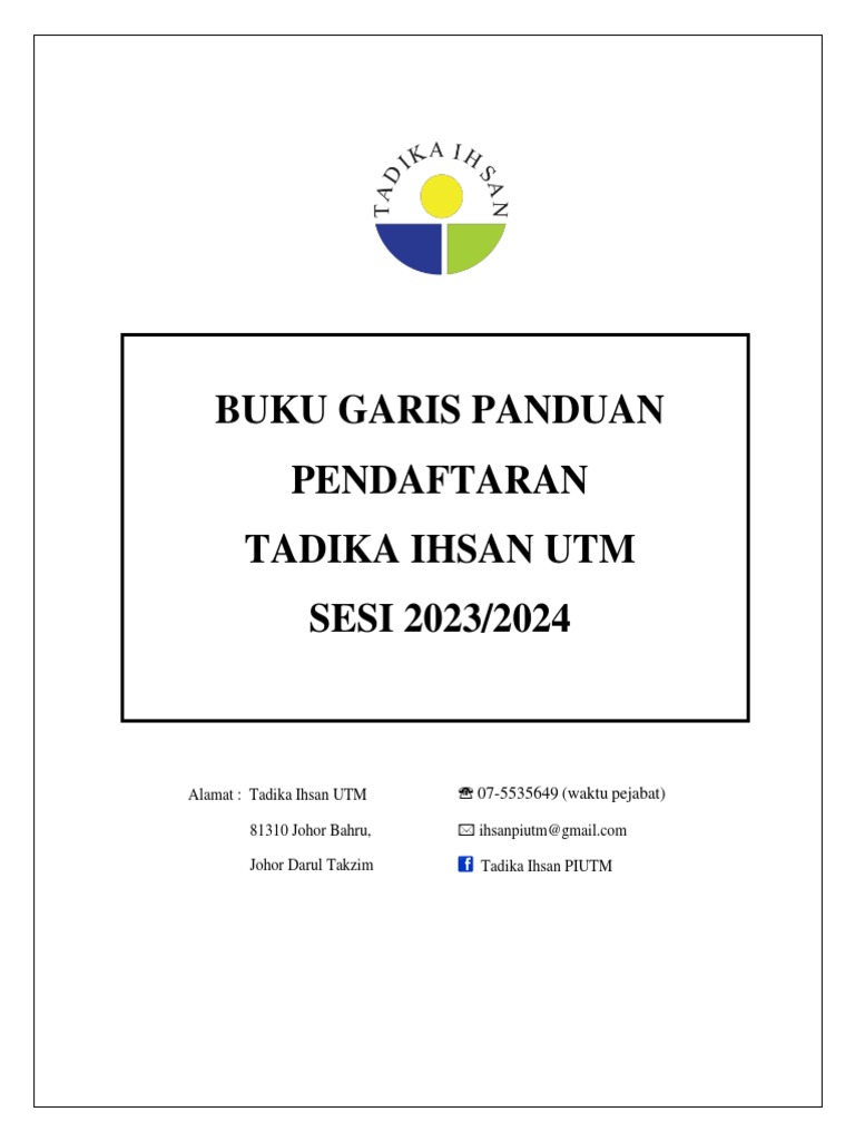 Buku Garis Panduan Pendaftaran Tadika Ihsan Murid Baharu 2023-2024 | PDF