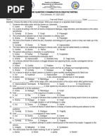 Creative Writing Exam With Answer Key | PDF | Poetry