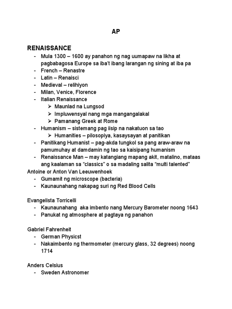 AP Renaissance | PDF