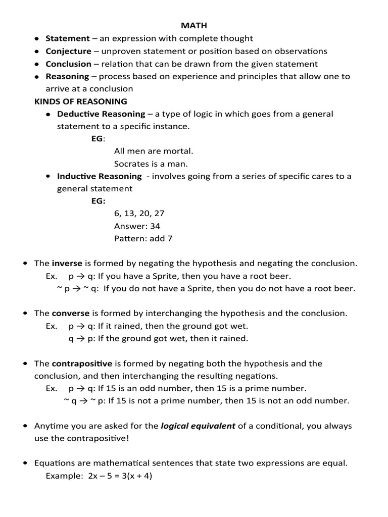 MATH | PDF | Reason | Logic