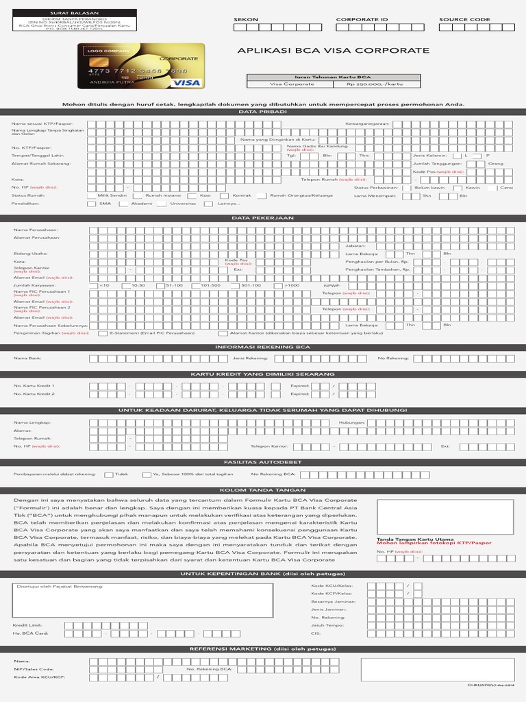 Aplikasi BCA Visa Corporate | PDF