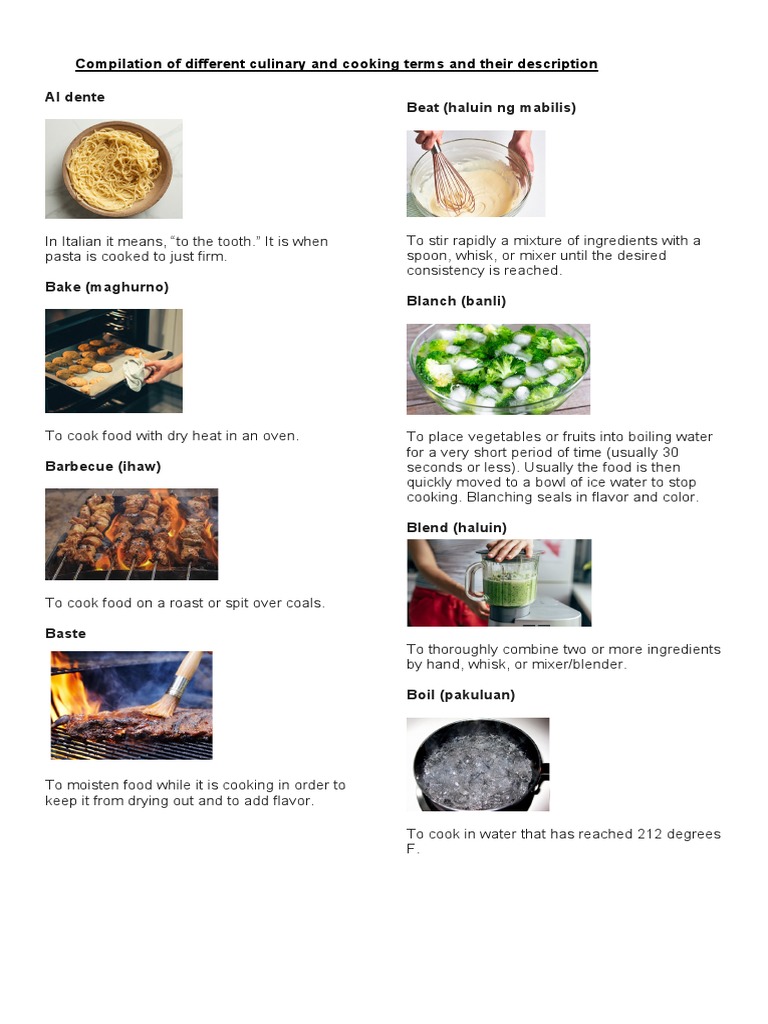 Essential Cooking Terms and Definitions | PDF