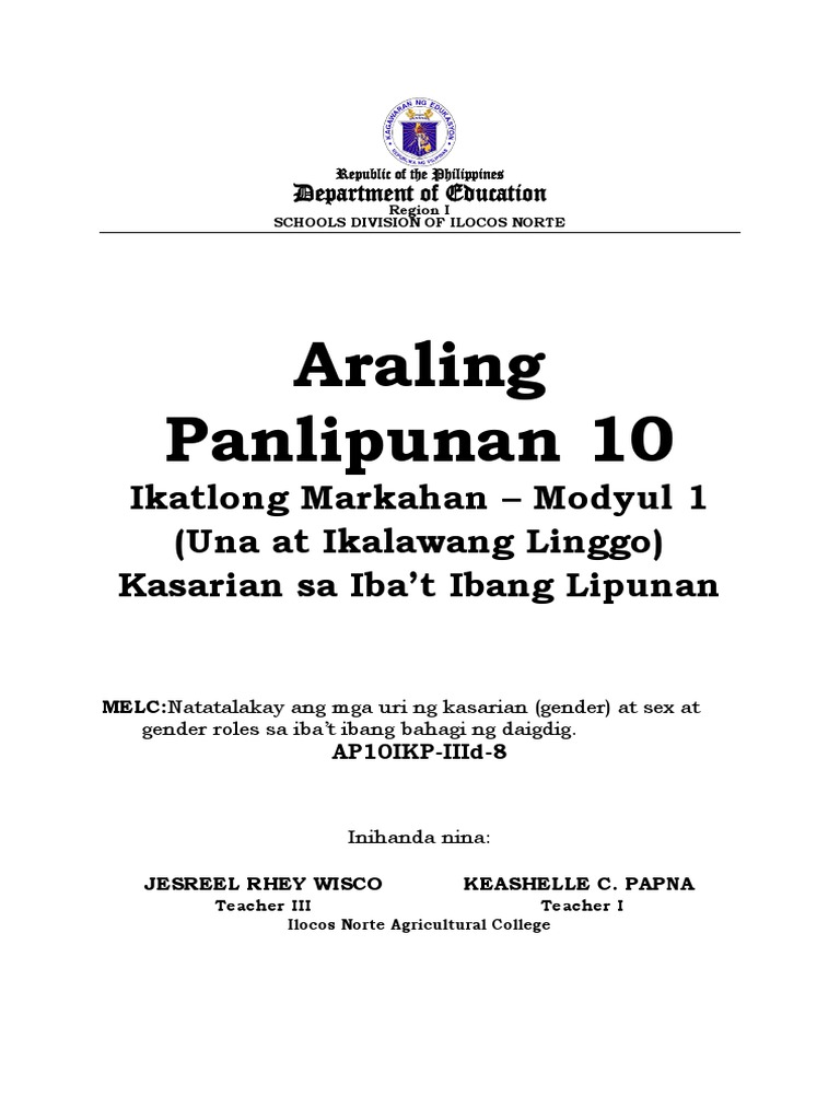 AP 10 Q3 Mod1 Wk1 2 MELC01 KeashelleC - PapnaJesreelRheyWisco INAC ...