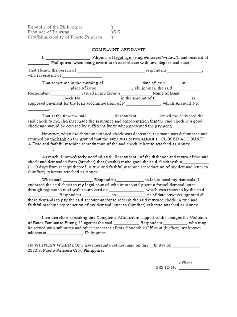 Complaint Affidavit | PDF | Affidavit | Banking