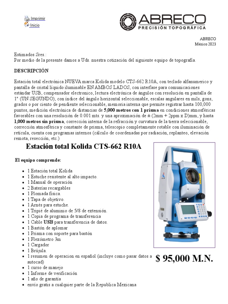 Estacion Total Kolida | PDF | Transferencia bancaria | Ciencias fisicas