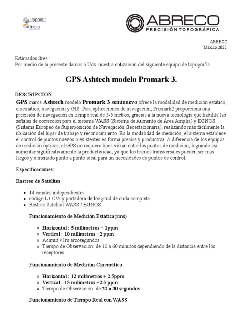 GPS Promark 3 Topografico | PDF | Sistema de Posicionamiento Global ...