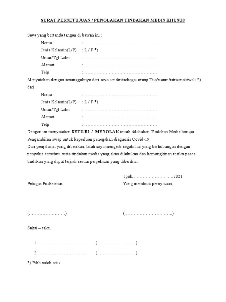 Contoh Format Informed Consent | PDF