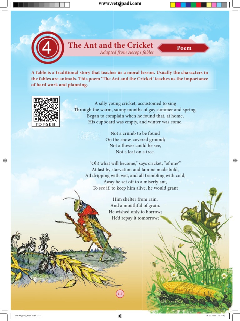4.the Ant and The Cricket | PDF | Fable | Aesop