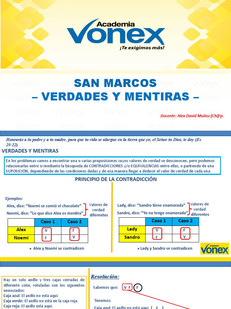 RM - Semana - 2 - Verdades y Mentiras | PDF | Verdad | Lógica