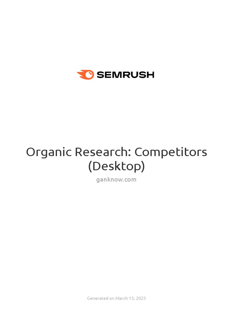 SEO Competitor Analysis Report | PDF | Online Databases | Online Advertising