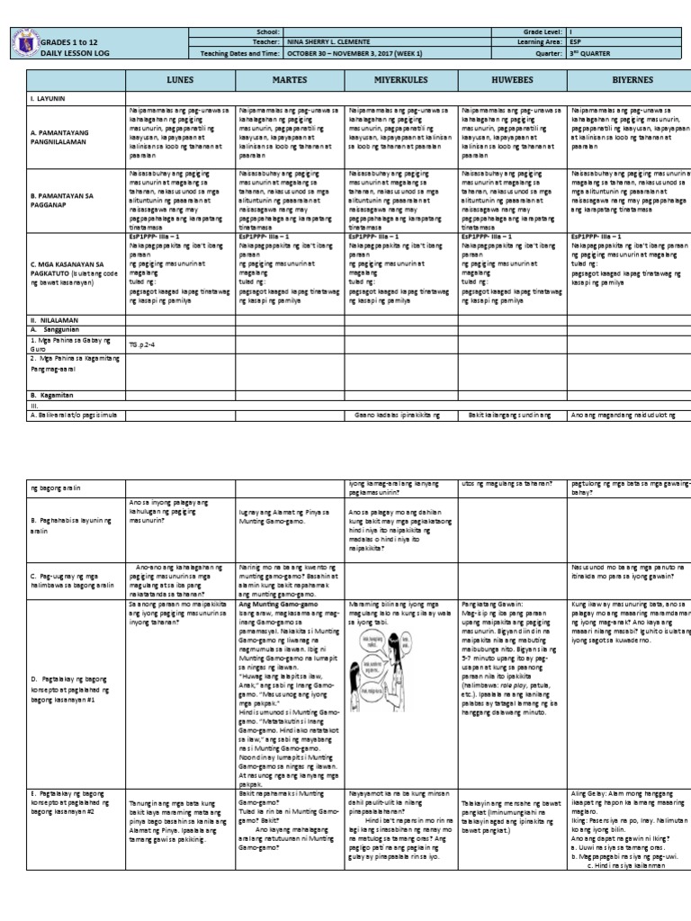Esp 1 - Q3 - W1 - Esp | PDF