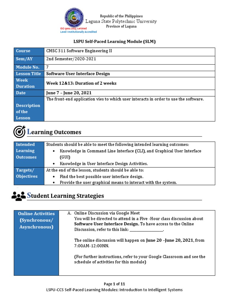 BSCS CMSC311 SLM7 | PDF | Window (Computing) | Graphical User Interfaces