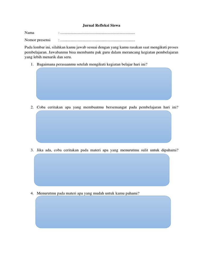 Jurnal Refleksi Siswa | PDF