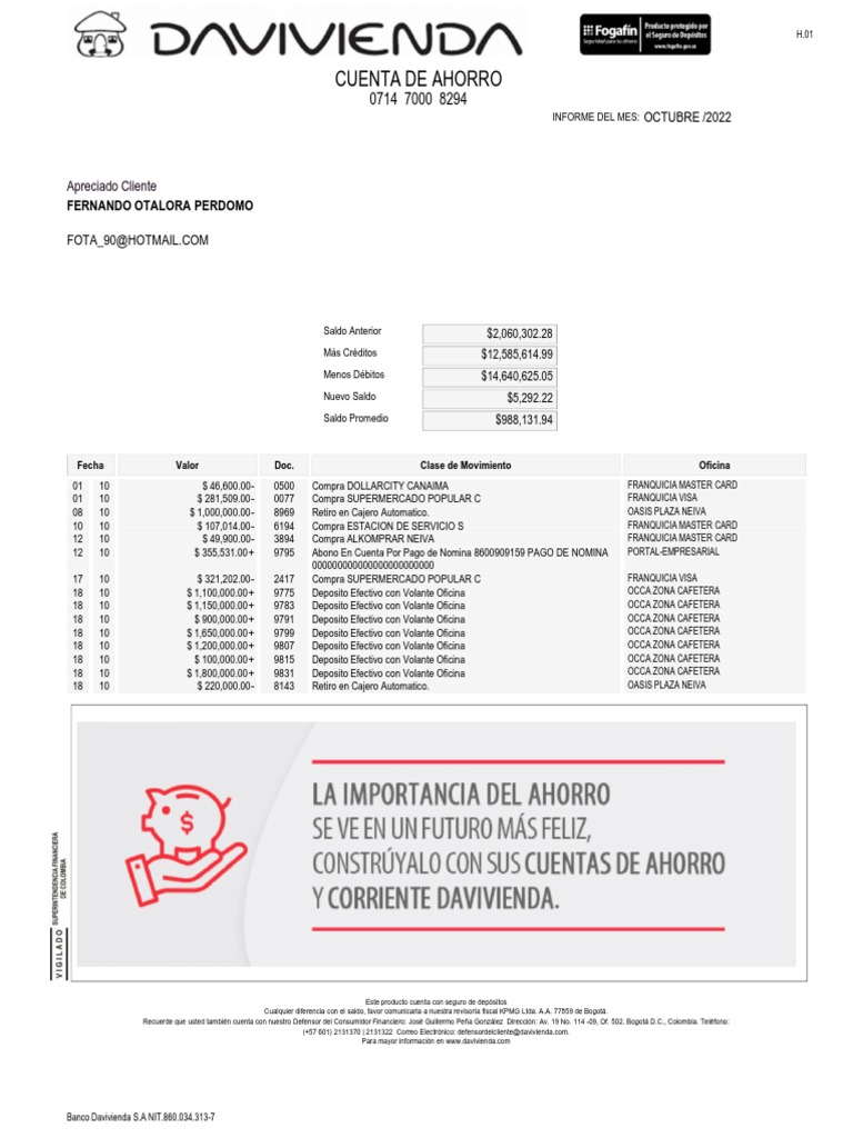 Extracto | PDF | Bancario | Finanzas personales