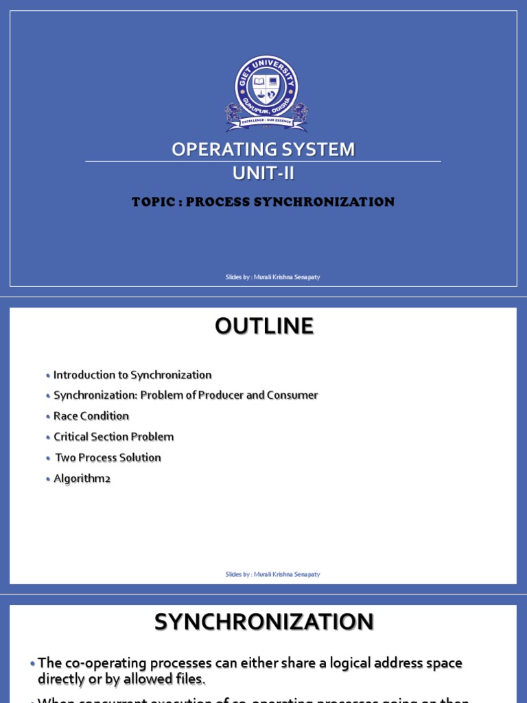 6.os Unit-Ii (Process Synchronization) | PDF | Computing | Computer ... 6.os Unit-Ii (Process Synchronization) | PDF | Computing | Computer ...