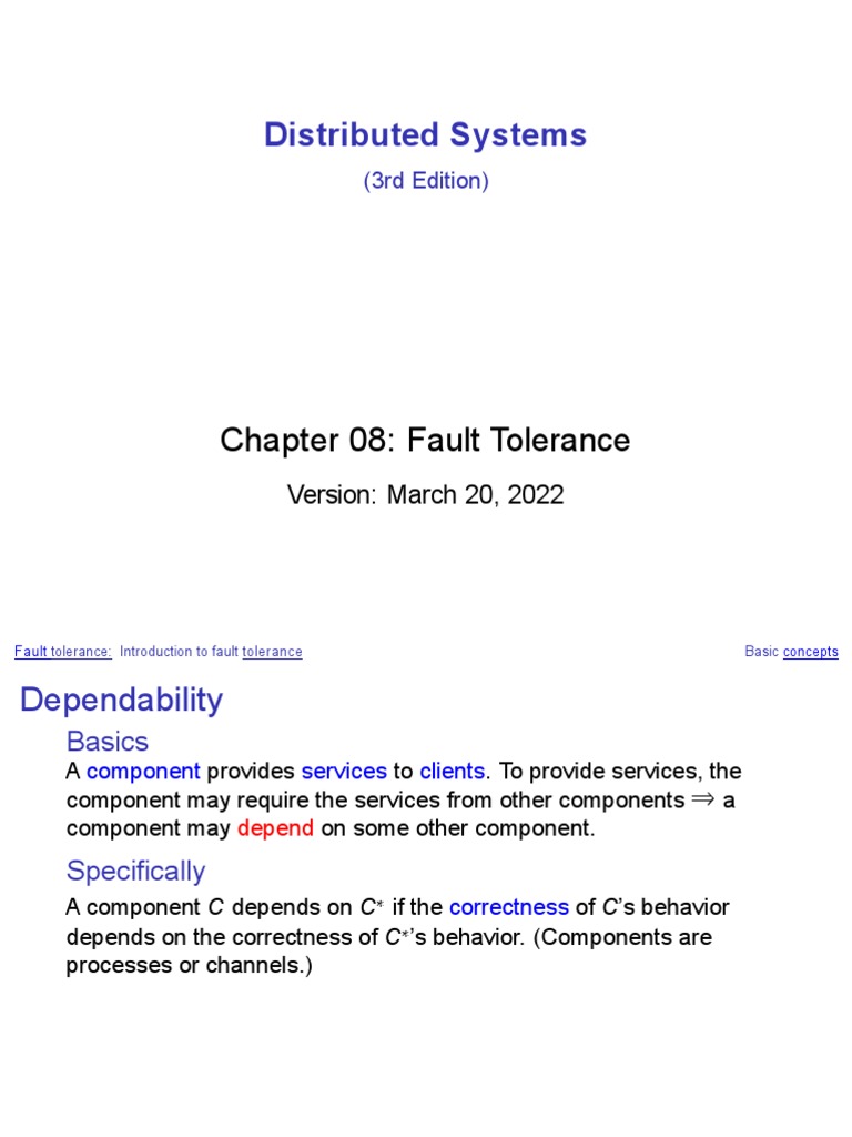 Distributed Sys 8 Pdf Fault Tolerance Concurrent Computing 