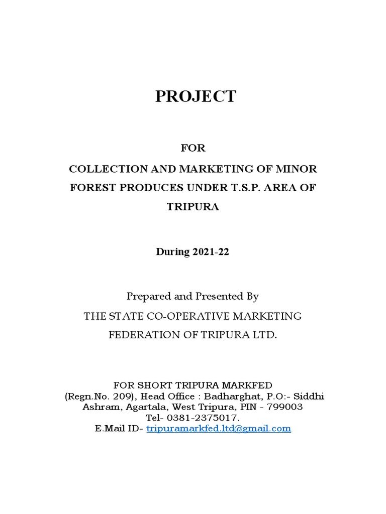 Tripura Minor Forest Produce Marketing | PDF | Cooperative | Procurement