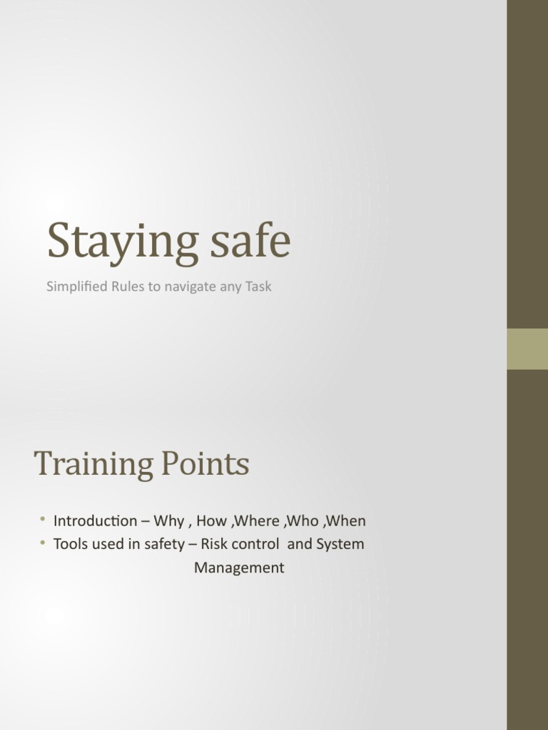 Staying Safe | PDF | Risk | Risk Assessment