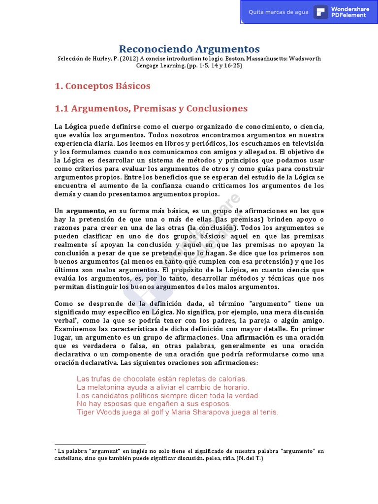 Reconociendo Argumentos | PDF | Argumento | Evidencia