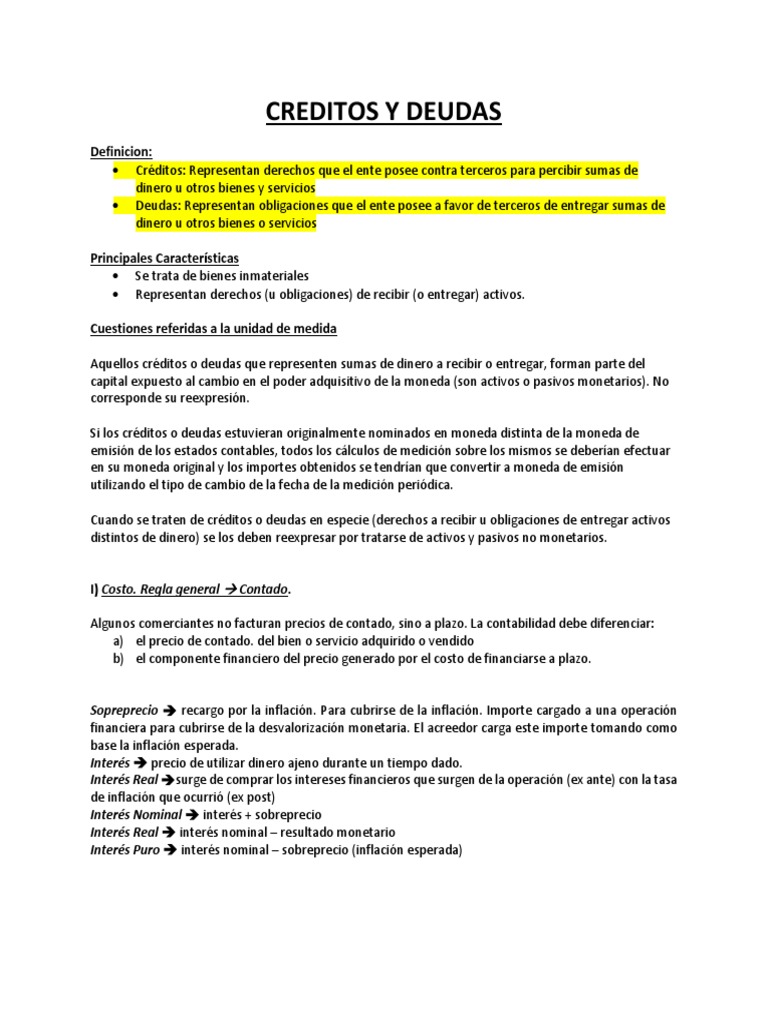 Créditos y Deudas | PDF | Deuda | Contabilidad