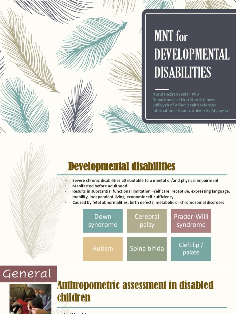 MNT For Developmental Disabilities | PDF | Cerebral Palsy | Down Syndrome