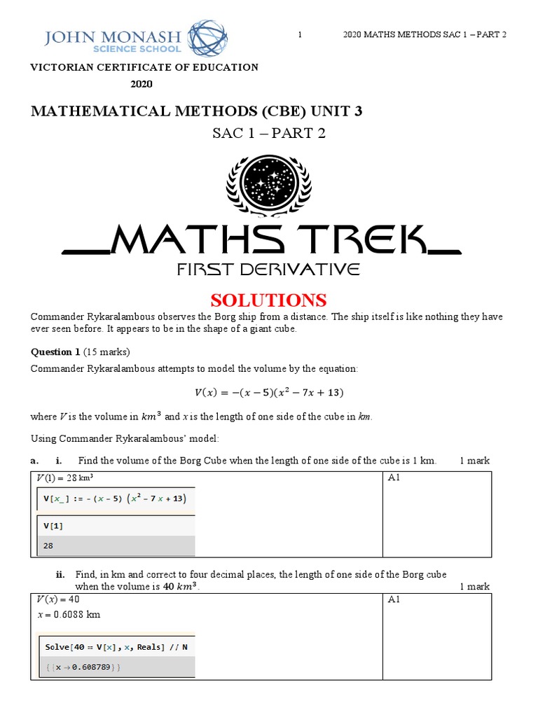 12MMET 20 SAC1 Part2 Maths Trek First Derivative SOLUTIONS | PDF ...