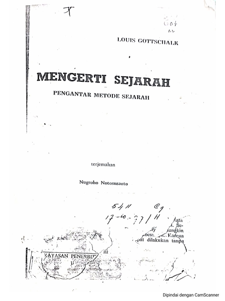 Louis Gottschalk, Mengerti Sejarah PDF | PDF