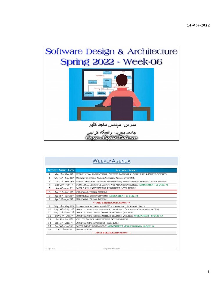 14-Apr-2022 Engr. Majid Kaleem 1 | PDF | Class (Computer Programming) | Method (Computer ...