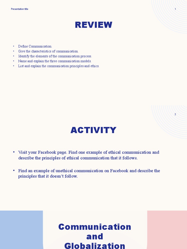 Lesson 2. Communication and Globalization | PDF | Communication | Globalization