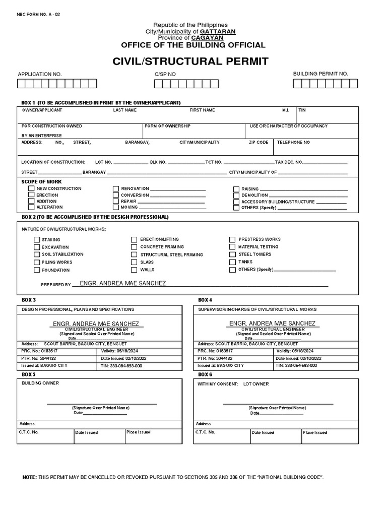 Civil Structural Permit Front | PDF | Real Estate | Civil Engineering