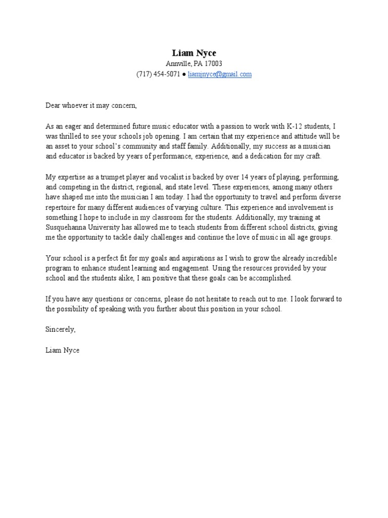 Official Cover Letter | PDF