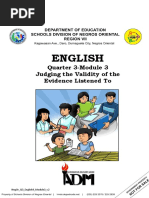 Q3 English 9 Module 3 | PDF | Truth | Learning