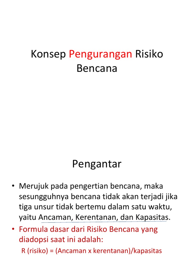 Konsep Risiko Bencana: Pengurangan | PDF