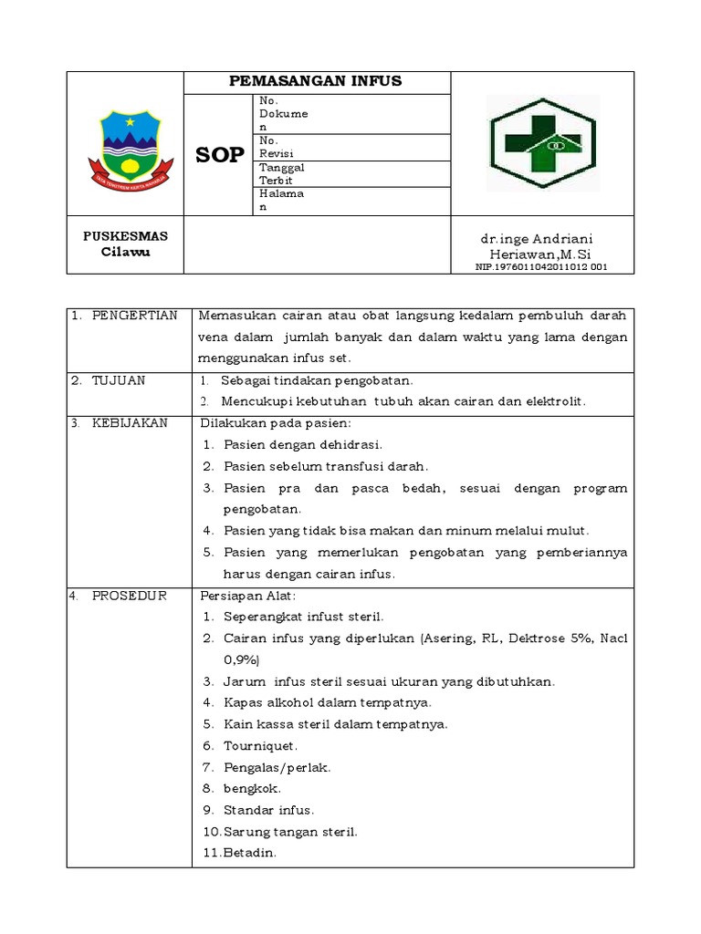 Tindakan Pasca Pemasangan Infus | PDF | Pengembangan Diri