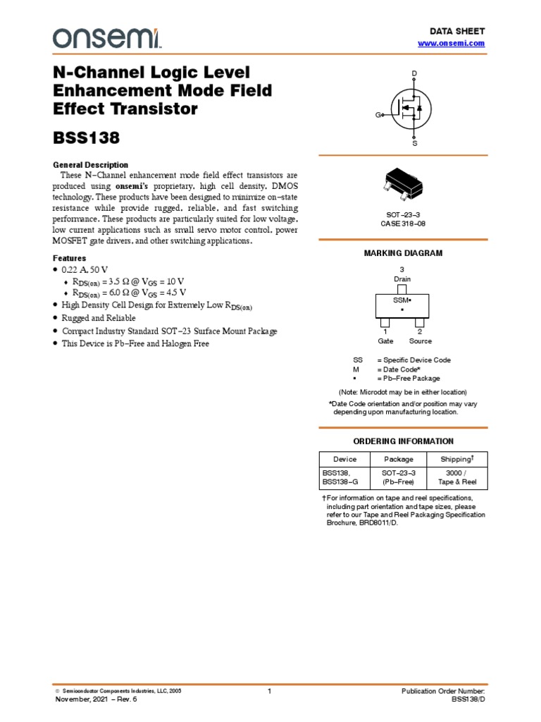BSS138 D | PDF | Field Effect Transistor | Mosfet