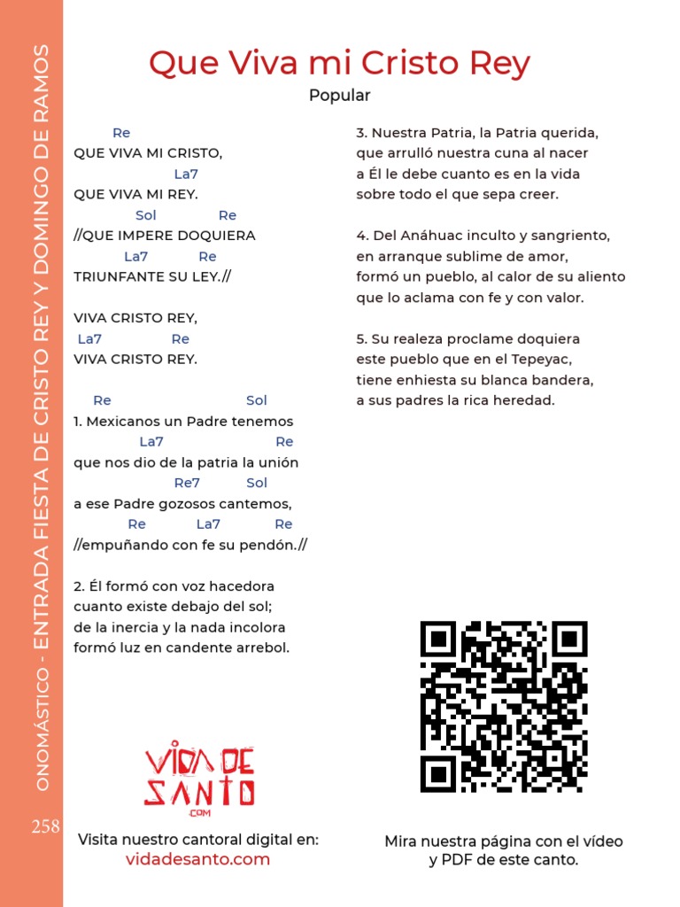 Que Viva Mi Cristo Rey: Popular | PDF