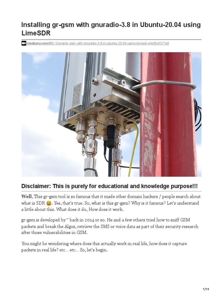 Installing GR-GSM With Gnuradio-38 in Ubuntu-2004 Using LimeSDR | PDF ...