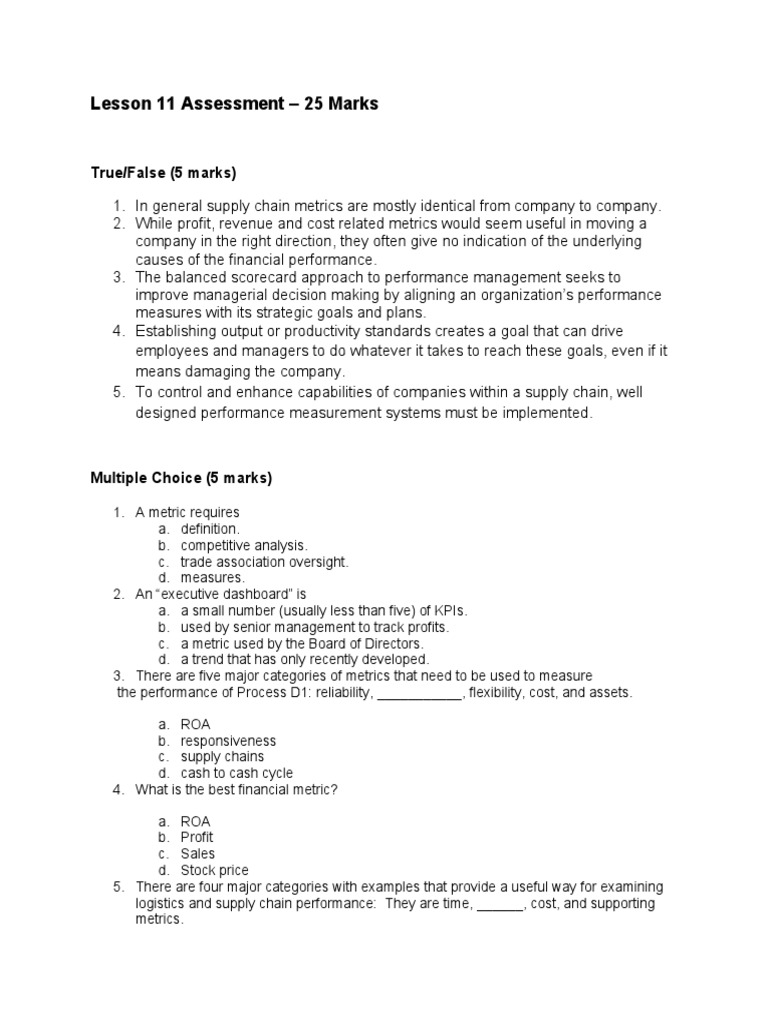 Lesson 11 Assessment | PDF