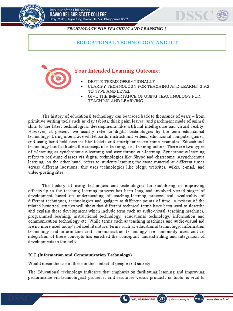 TTL MODULE 1 Lesson 2 | PDF | Educational Technology | Information And Communications Technology