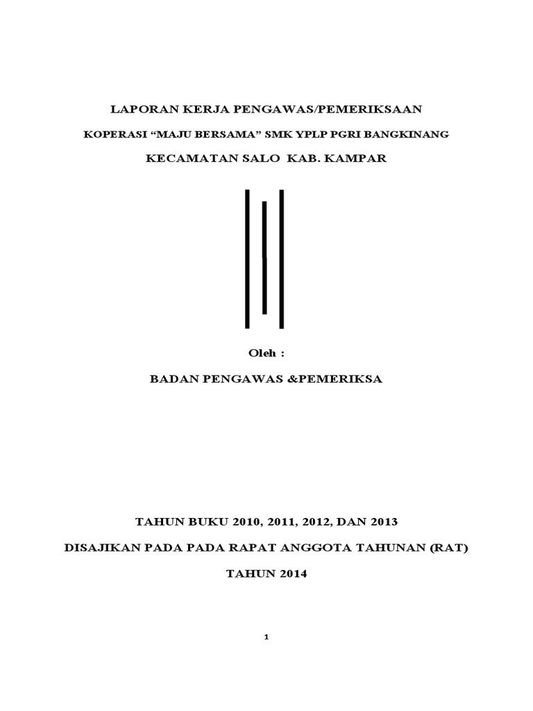 Laporan Badan Pengawas Koperasi | PDF