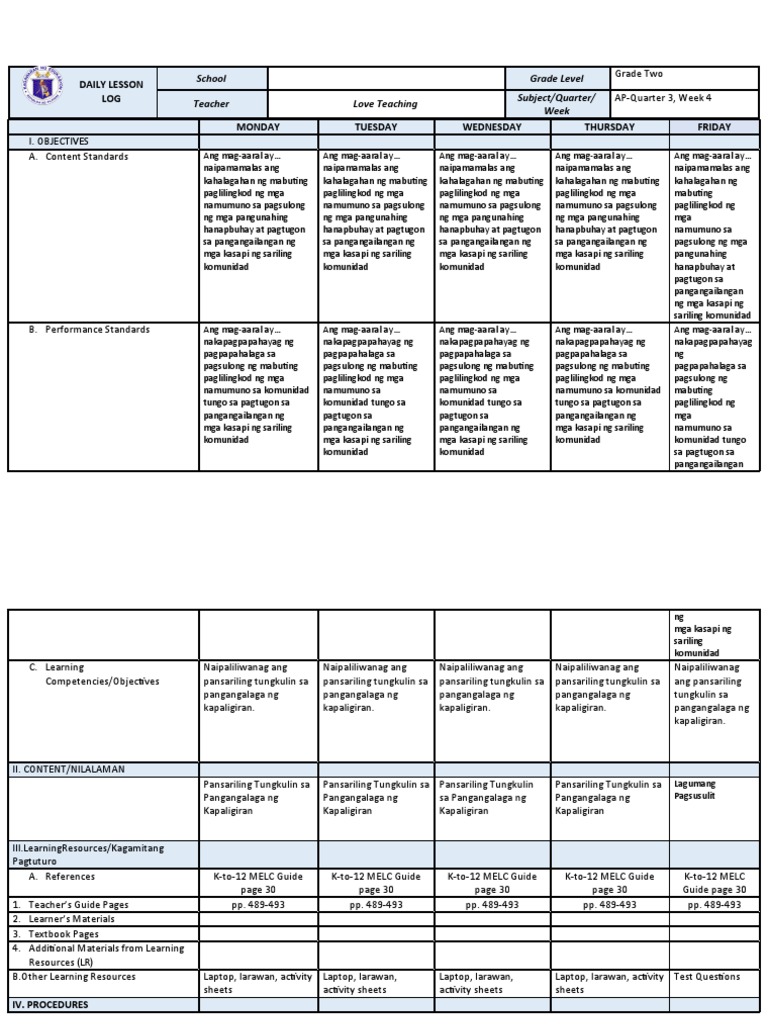 DLL AP-2 Week4 Q3 | PDF