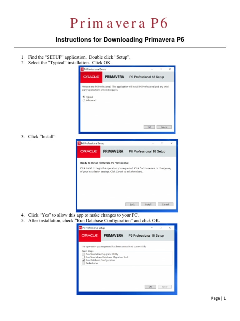 Primavera P6 Install Instuctions | PDF
