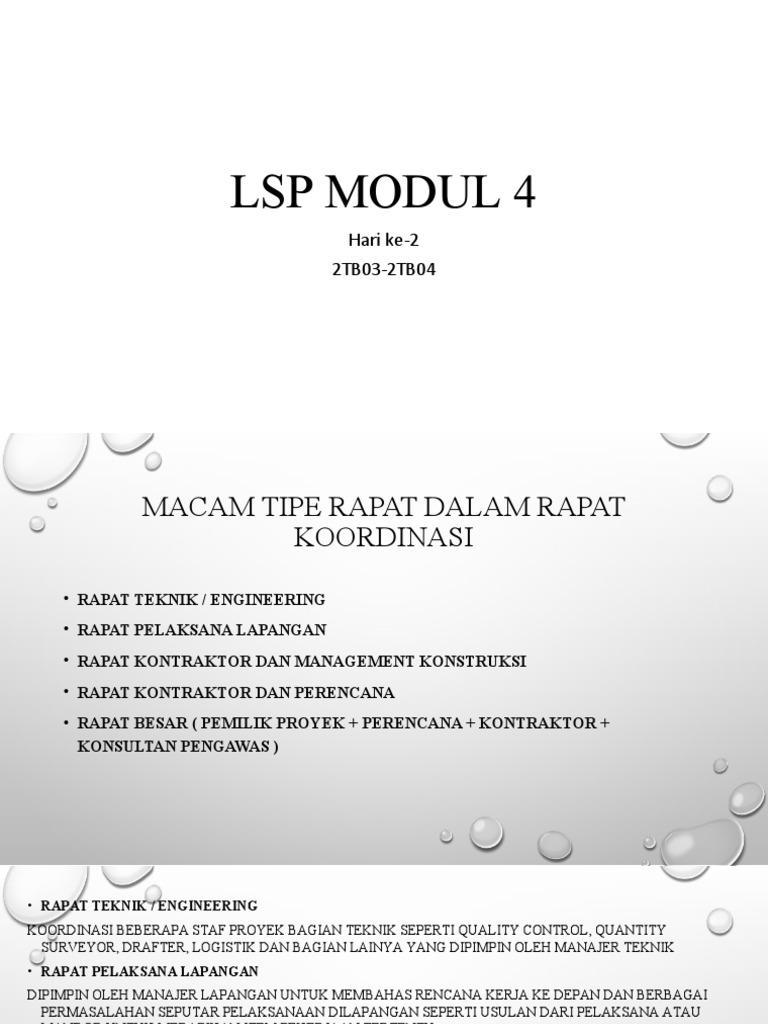 Macam-Macam Rapat Koordinasi LSP H2 | PDF