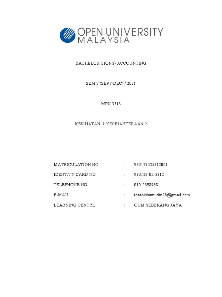 Assignment MPU 3313 | PDF