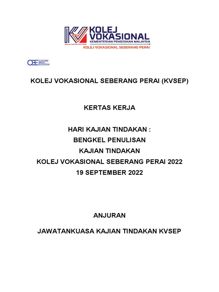 Kertas Kerja Untuk Pertandingan Kajian Tindakan Peringkat Kolej | PDF